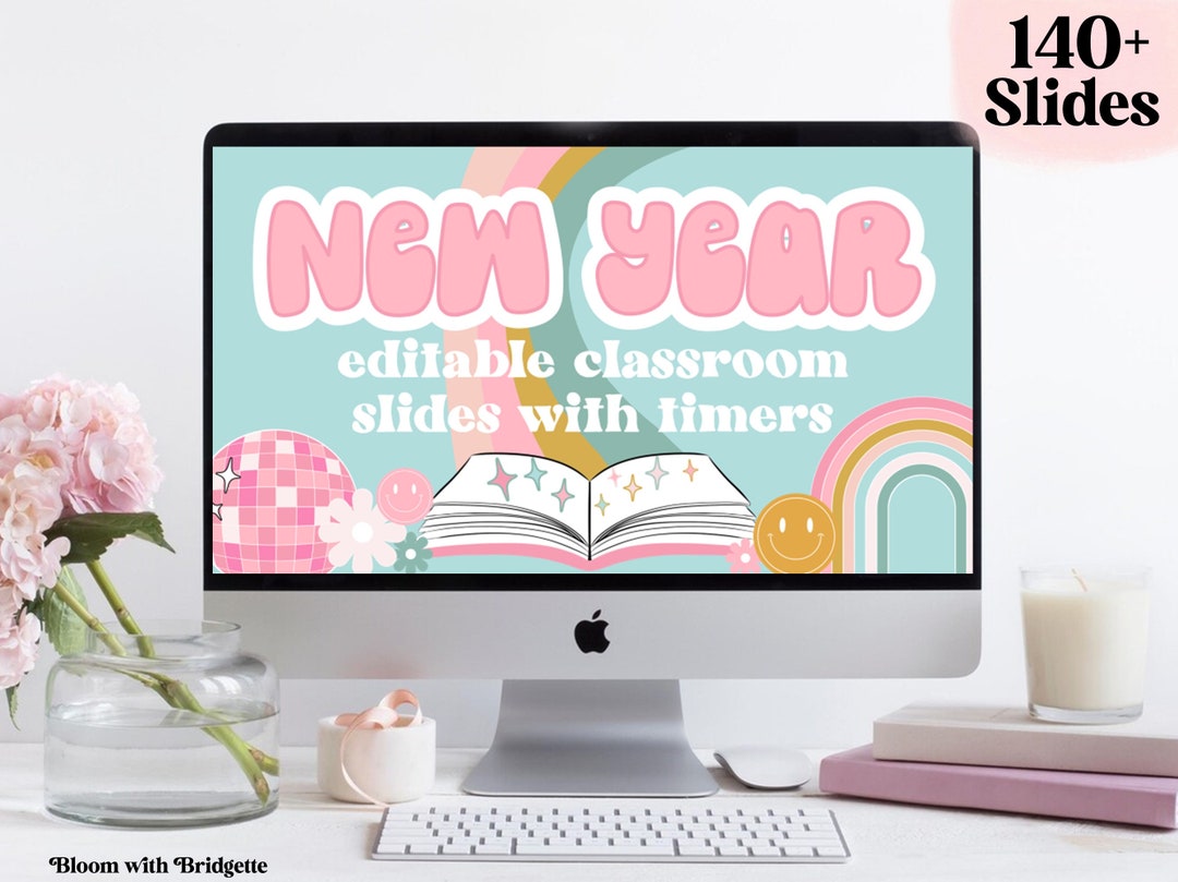 New Year Slide Templates, Classroom Decor, Daily Slides With Timers ...