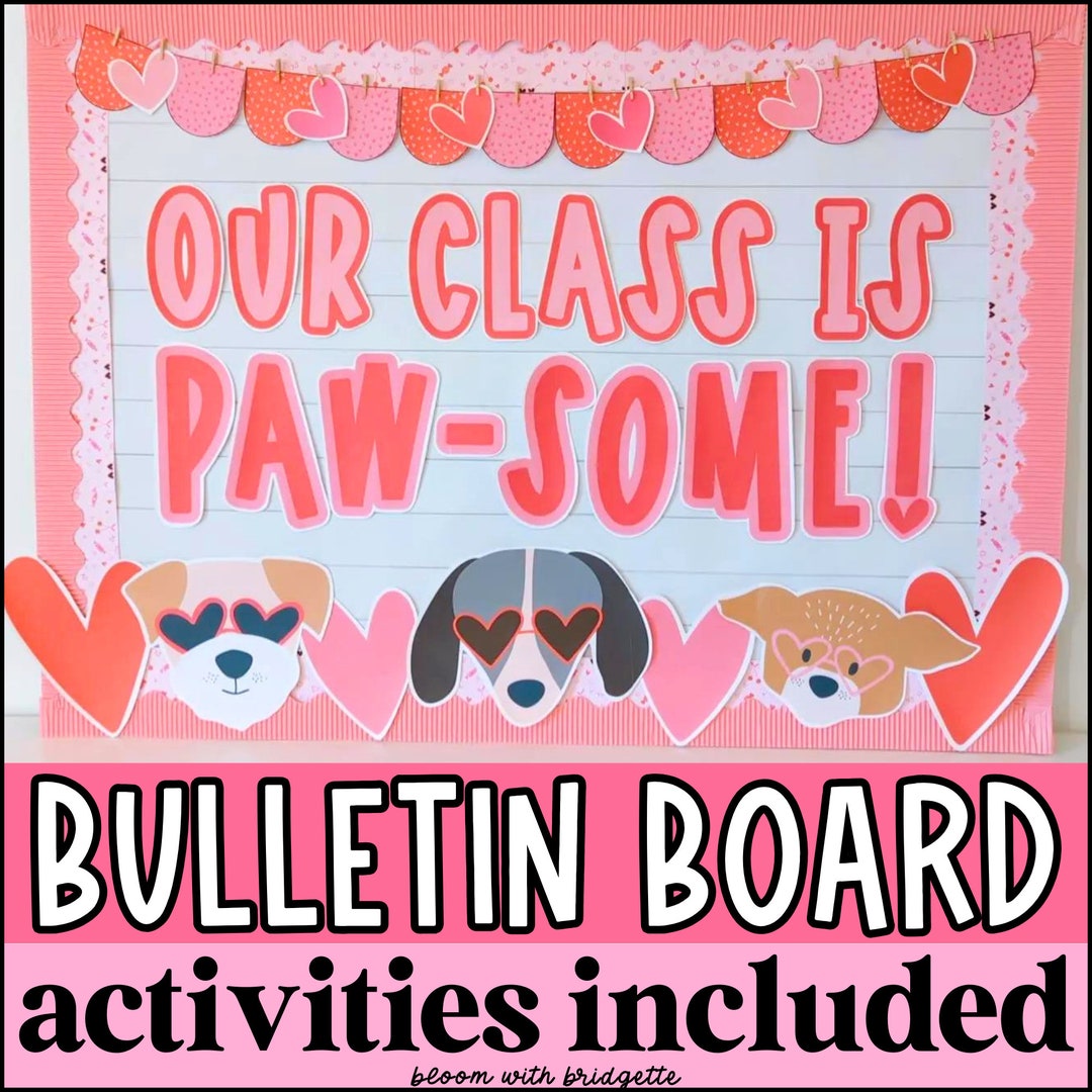 Valentine's Day Bulletin Board, Puppy Love Theme, Valentines Day Craft ...