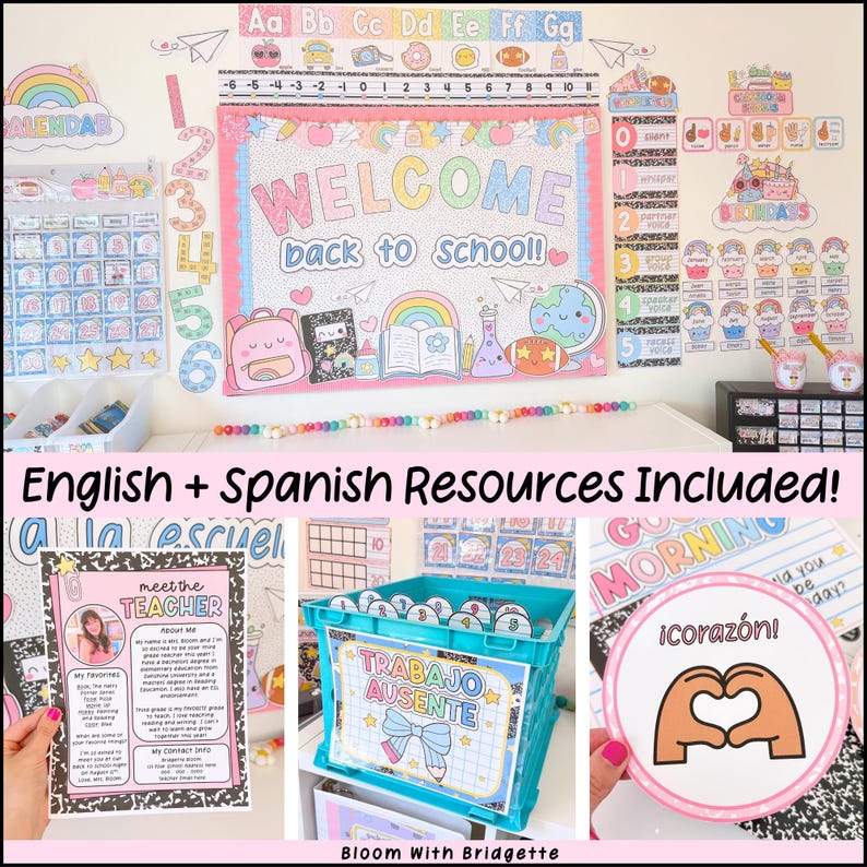 Composition Notebook Classroom Decor | Bilingual Friendly | Pastel ...