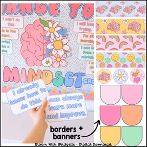 Change Your Mindset Bulletin Board, Growth Mindset, Pastel Classroom ...