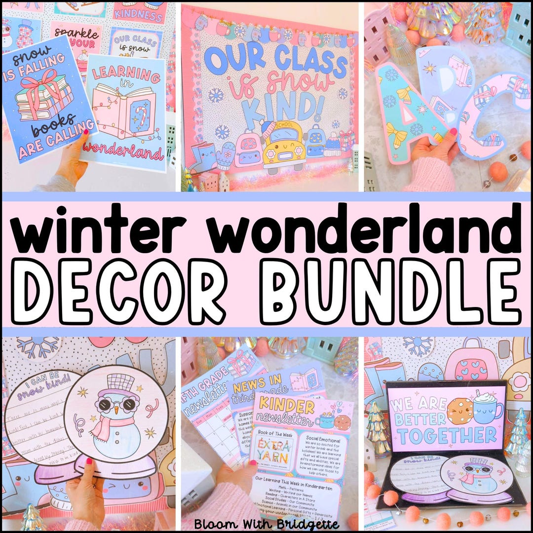 Winter Classroom Decor Bundle, Bulletin Board, Classroom Slides ...