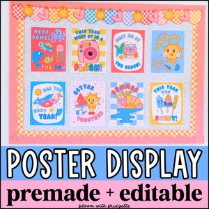 Retro Summer Classroom Posters, Editable Posters, June Bulletin Board ...