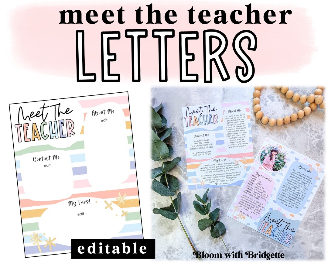 Meet the Teacher Letter, Modern Pastel Teacher Letter, Meet the Teacher ...