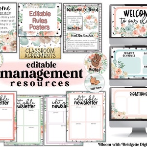 Garden Classroom Theme, Greenery Classroom Decor, Editable and Calm ...