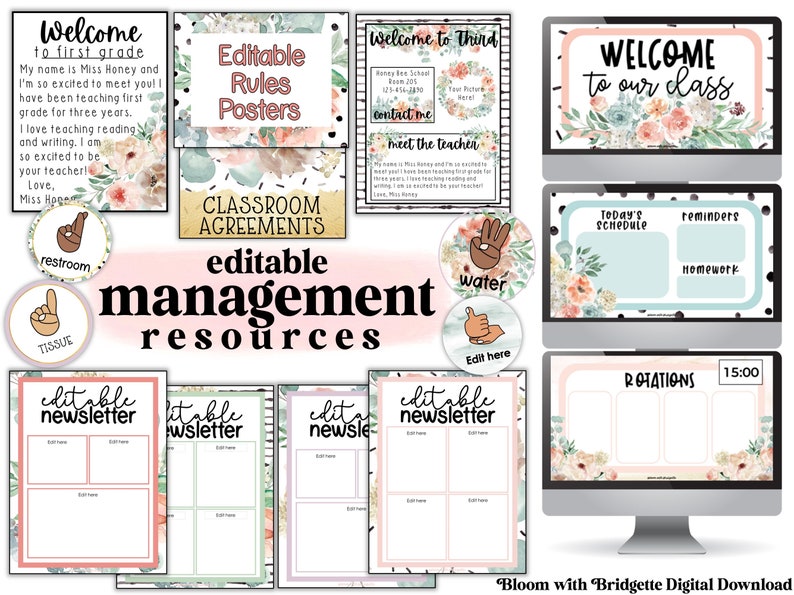 Garden Classroom Theme Greenery Classroom Decor Editable and - Etsy