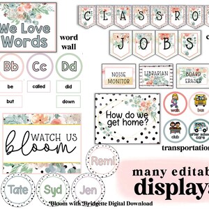 Garden Classroom Theme, Greenery Classroom Decor, Editable and Calm ...