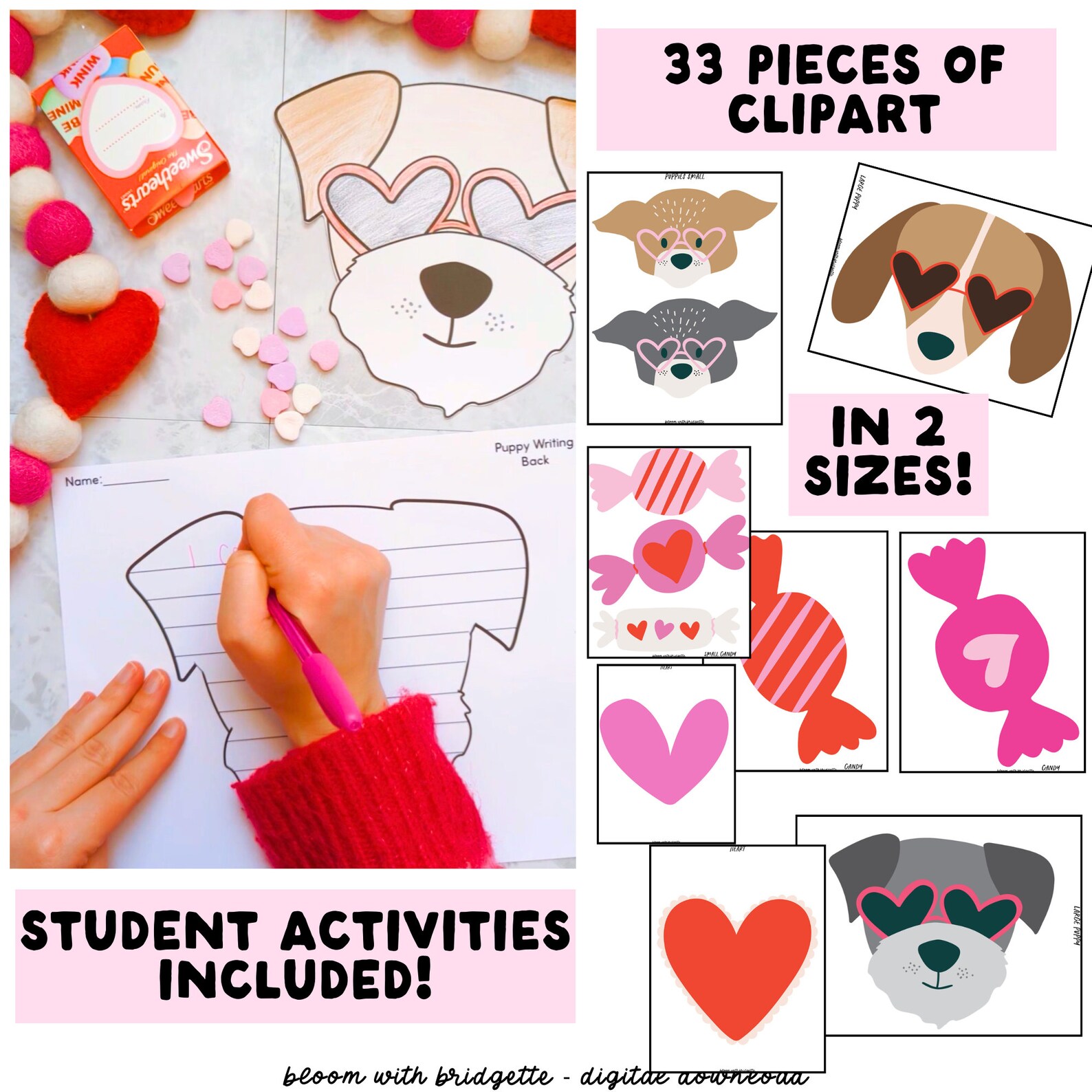 Valentine's Day Bulletin Board, Puppy Love Theme, Valentines Day Craft ...