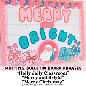 Retro Santa Bulletin Board Kit and Student Activity, Classroom Door ...