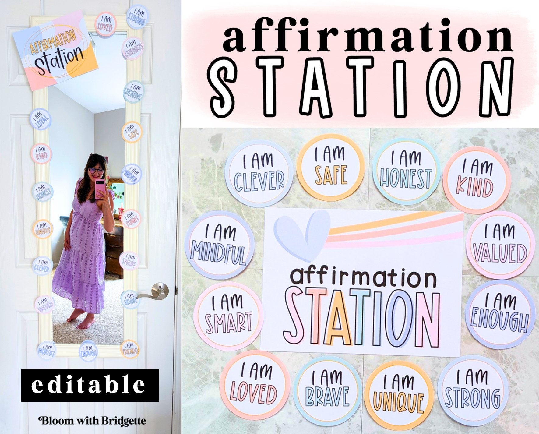 Affirmation Station, Pastel Classroom Theme, Calm Classroom Decor ...