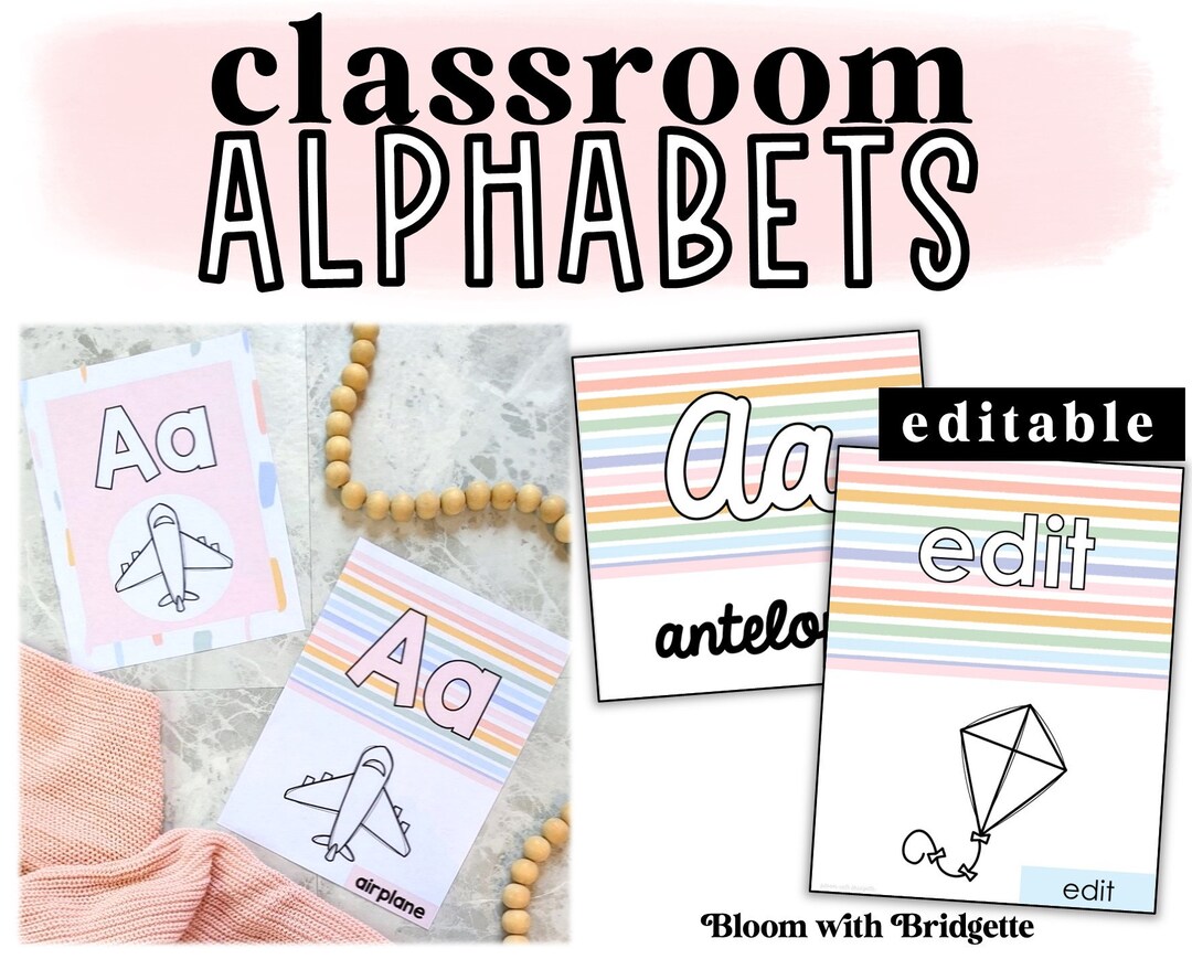 Classroom Alphabet Posters, Primary Alphabet Posters With Pictures ...