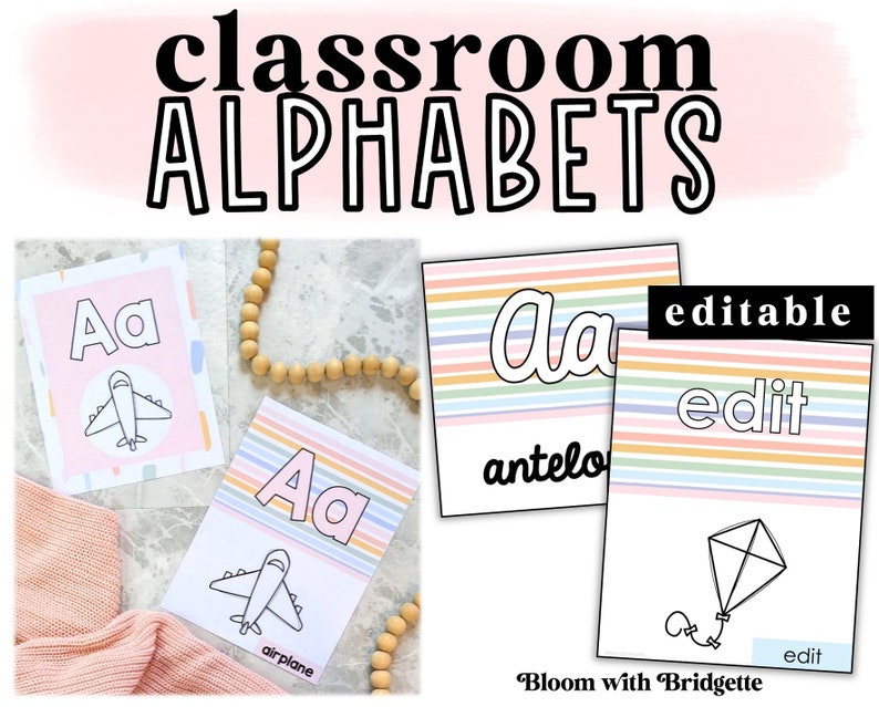 Classroom Alphabet Posters Primary Alphabet Posters With - Etsy