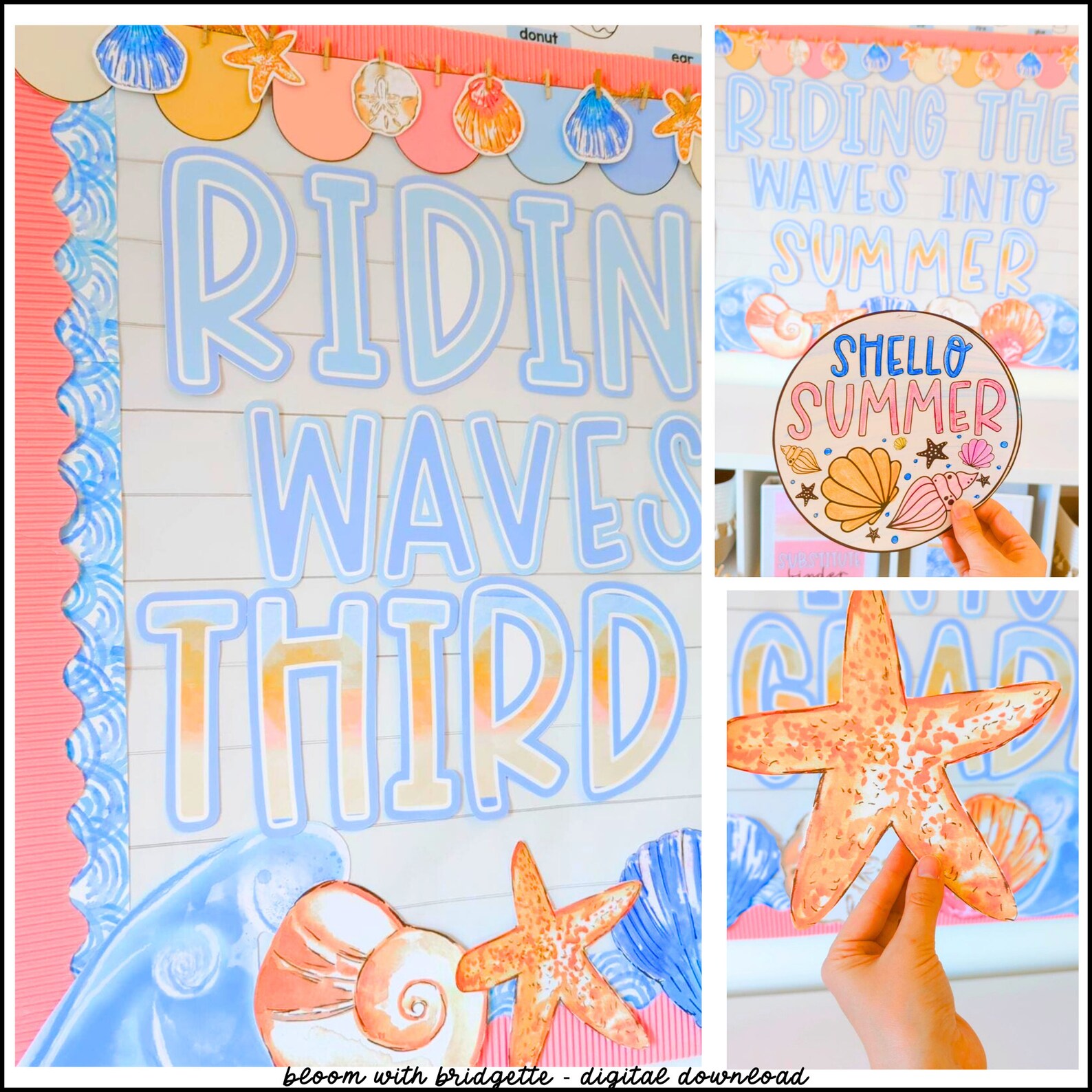 Back to School Bulletin Board Kit, Beach Classroom Decorations, Calm ...