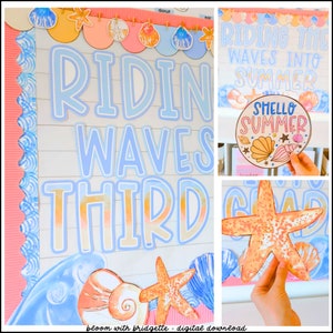 Back to School Bulletin Board Kit, Beach Classroom Decorations, Calm ...