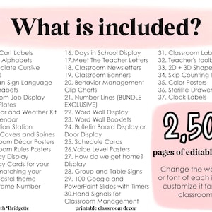 Modern Pastel Classroom Decor Bundle Editable, Calm Classroom Decor ...