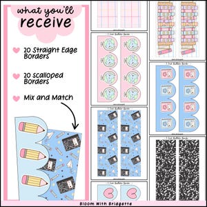 Bulletin Board Borders, Composition Notebook Classroom Decor, Pastel ...