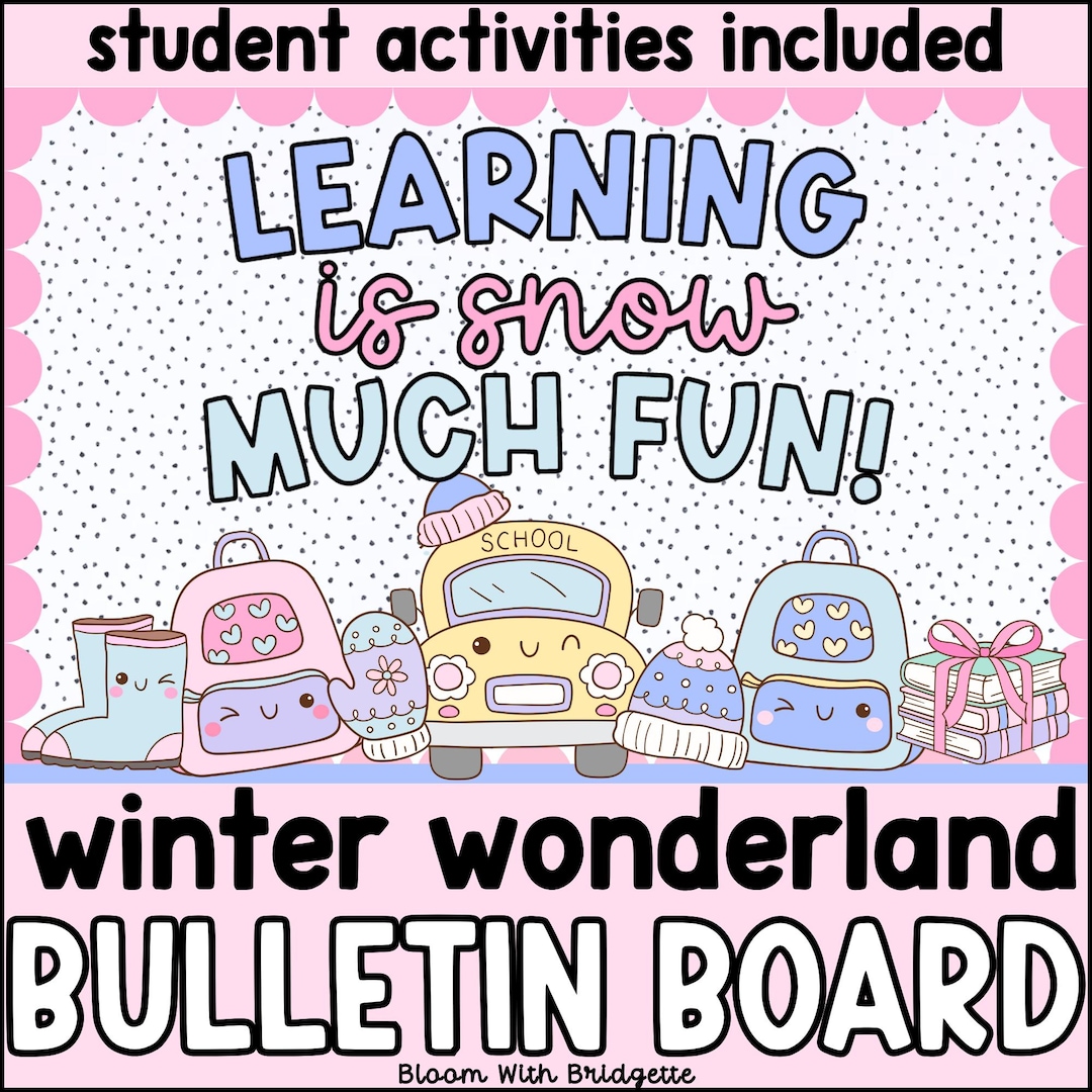 Winter Wonderland Bulletin Board, December Classroom Decor, Happy ...