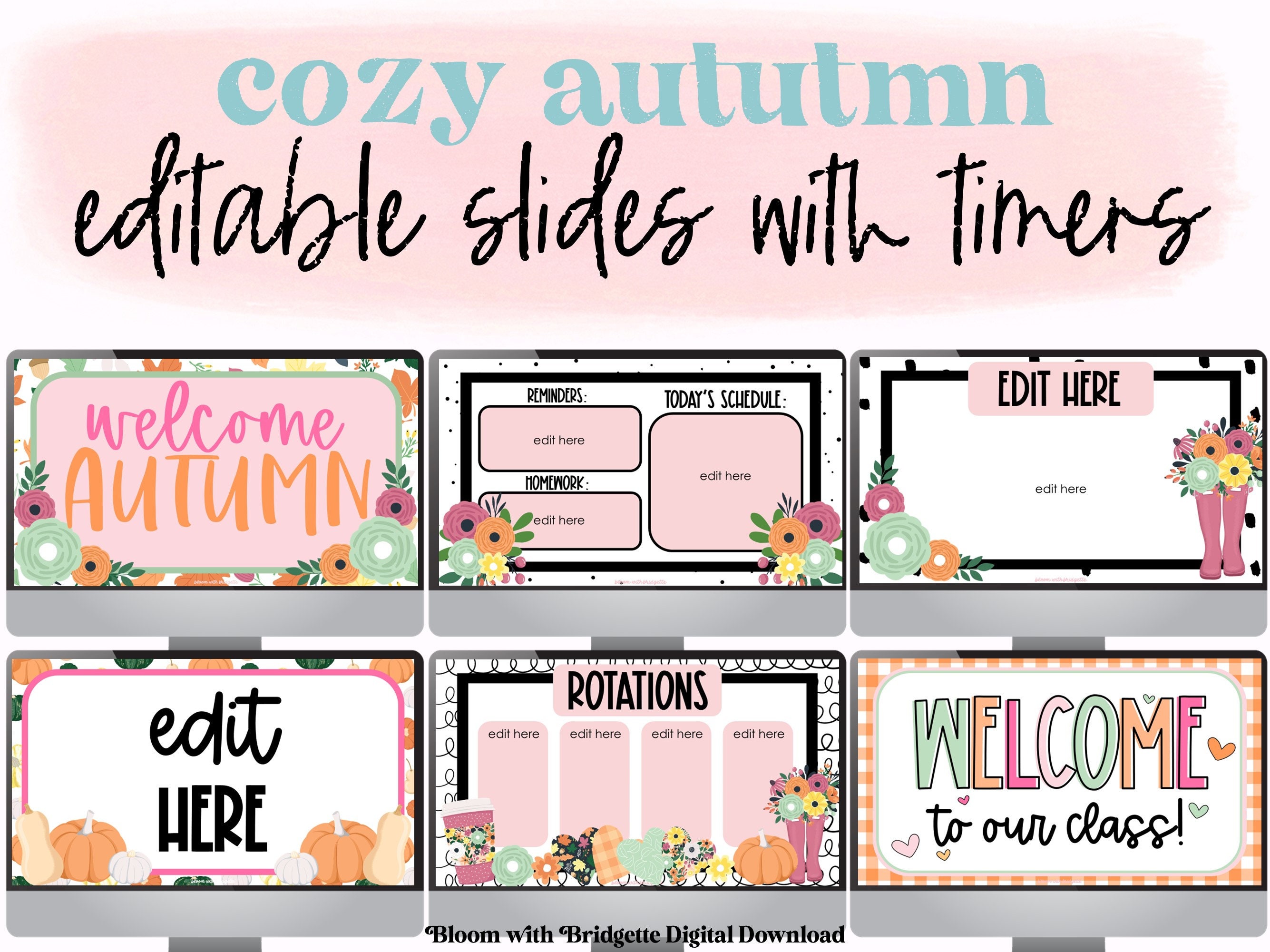 Seasonal Classroom Slide Templates With Timers Bundle, Holiday ...