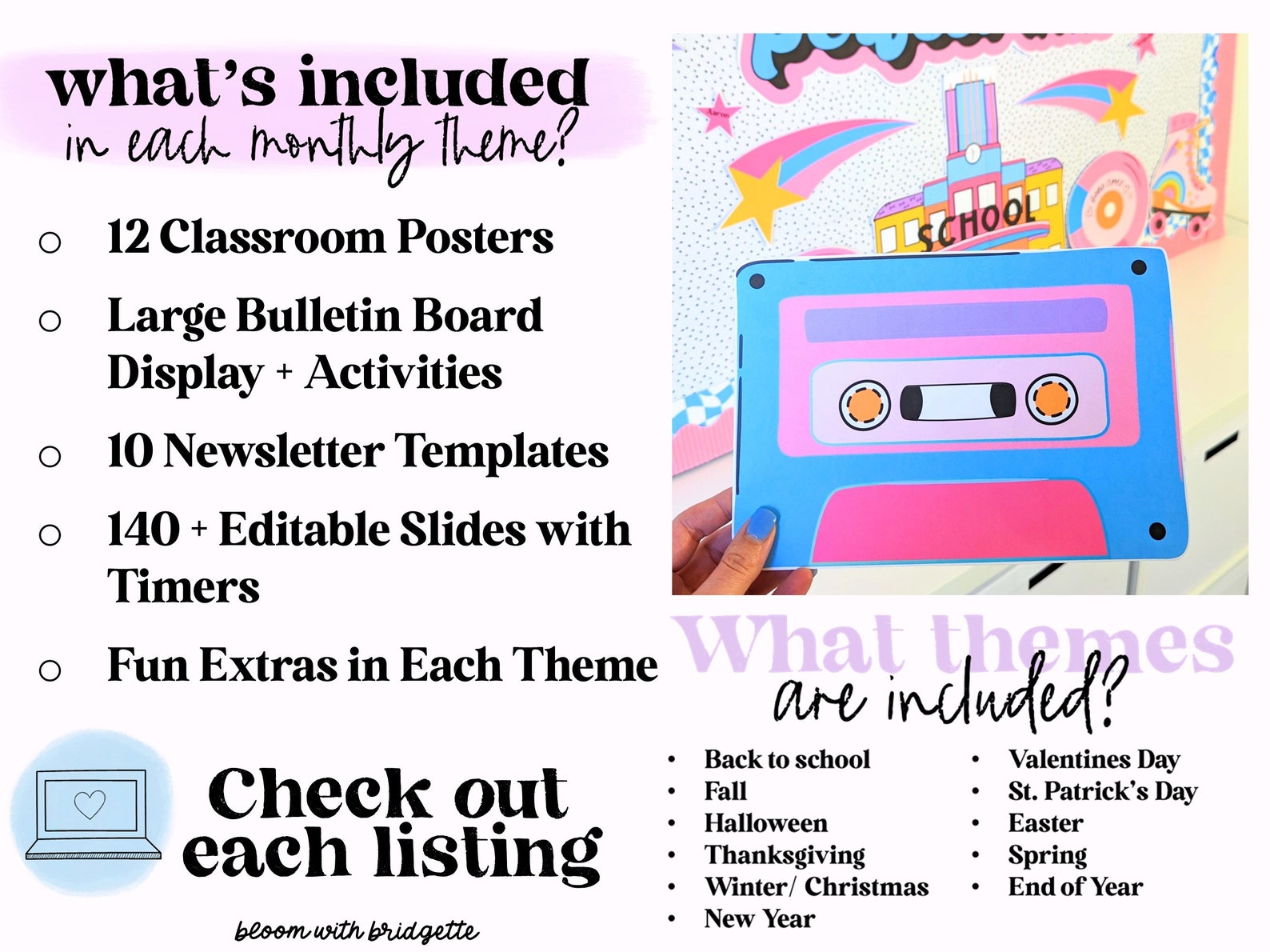 Seasonal Classroom Decor Bundle, Retro Classroom Decor MEGA Bundle ...