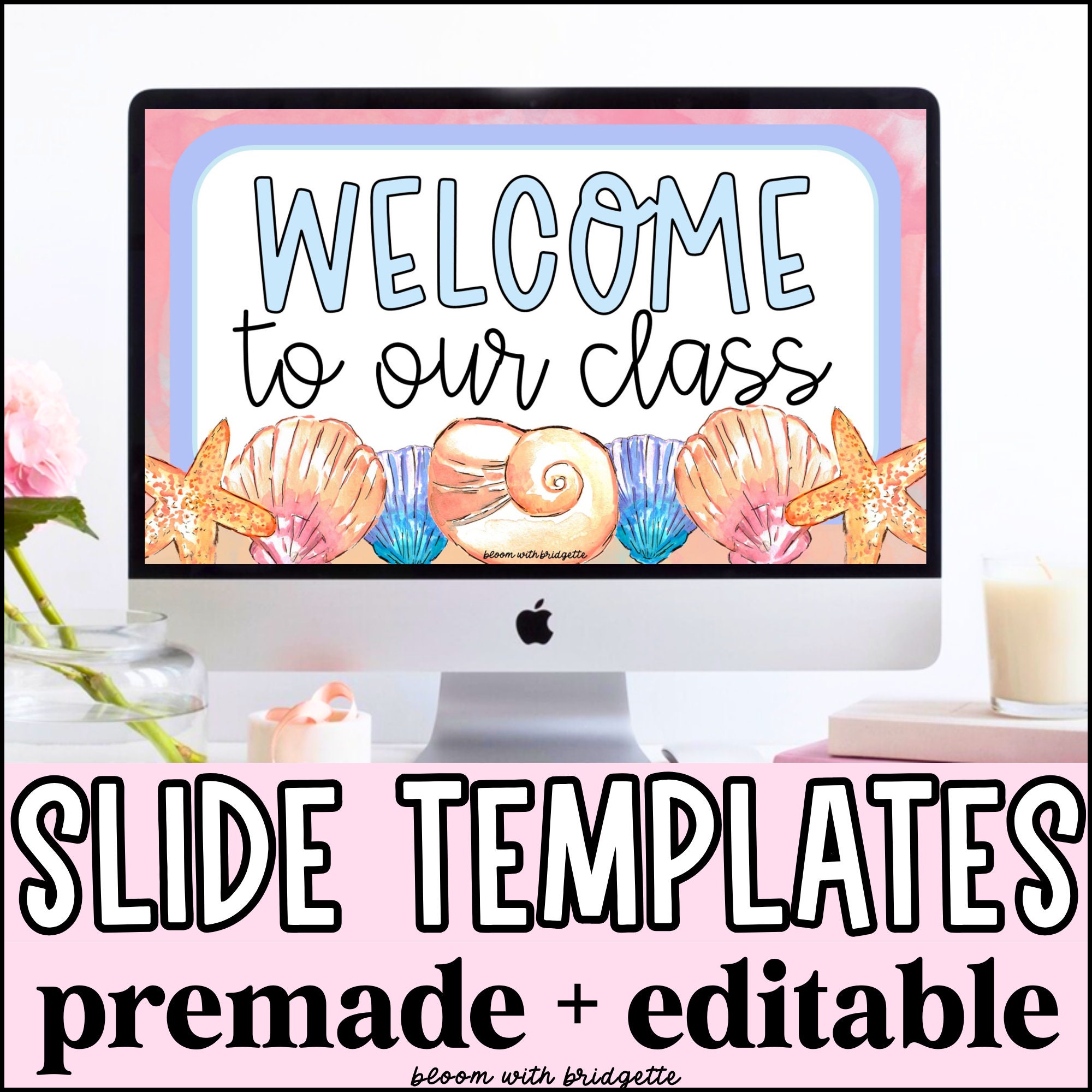 Beach Theme Classroom Slides, Calm Classroom Slides, Editable Slide ...