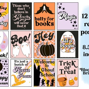 Halloween Bulletin Board Retro Halloween Posters Classroom - Etsy
