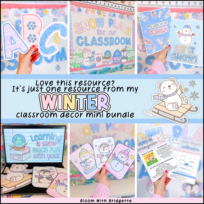 Winter Classroom Slide Templates With Timers, Editable Daily Slides ...
