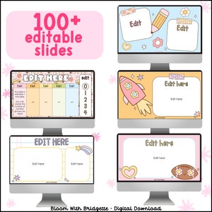 Back to School Classroom Slides, Editable Slide Template, Daily Slides ...