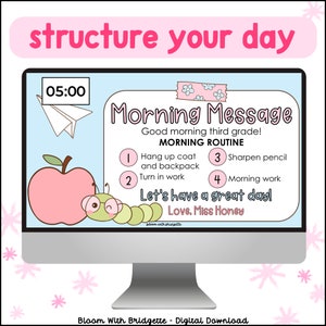 Back to School Classroom Slides, Editable Slide Template, Daily Slides ...