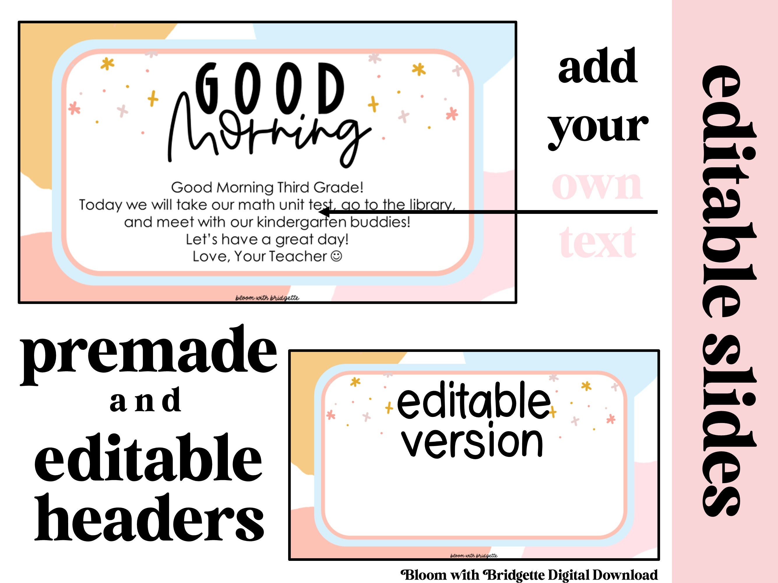 Modern Pastel Editable Slide Templates, Editable Classroom Decor ...