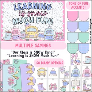 Winter Classroom Decor Bundle, Bulletin Board, Classroom Slides ...