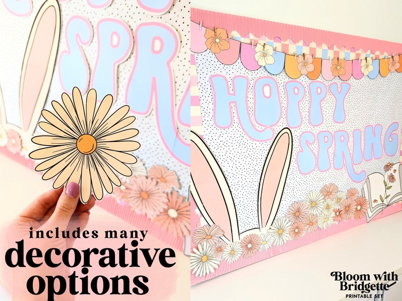 Retro Easter Classroom Decor Bundle, Editable Slides, Bulletin Board ...