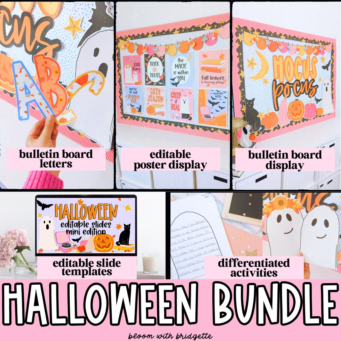 Halloween Bulletin Board Kit and Student Activity, Fall Bulletin Board ...