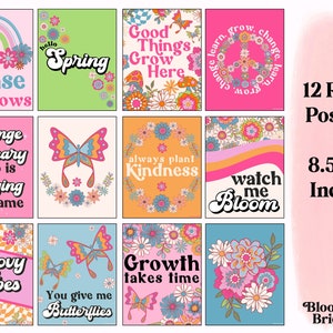 Retro Spring Classroom Posters, Easy Bulletin Board Display, Spring ...