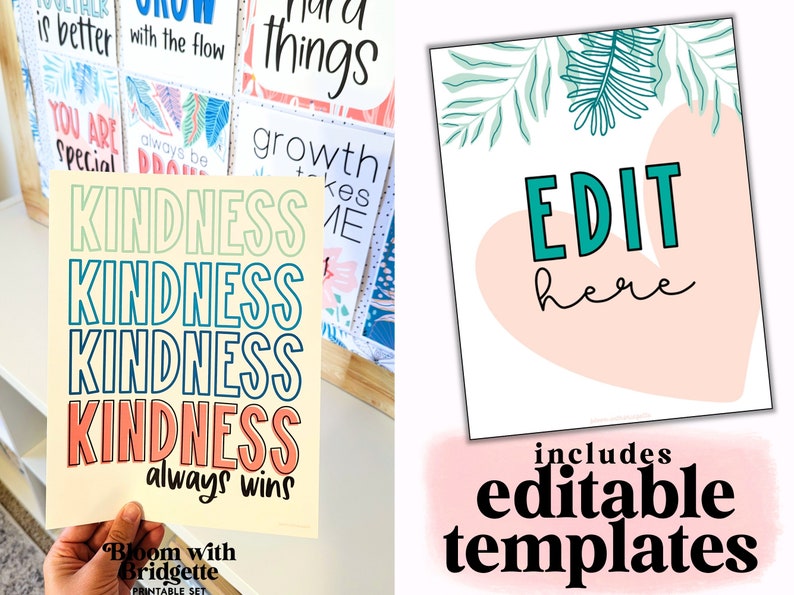 Bright Tropical Classroom Posters Back to School Bulletin - Etsy