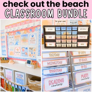 Back to School Bulletin Board Kit, Beach Classroom Decorations, Calm ...