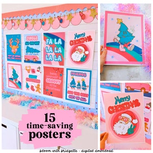 Retro Christmas Classroom Decor Bundle, Winter Bulletin Board ...