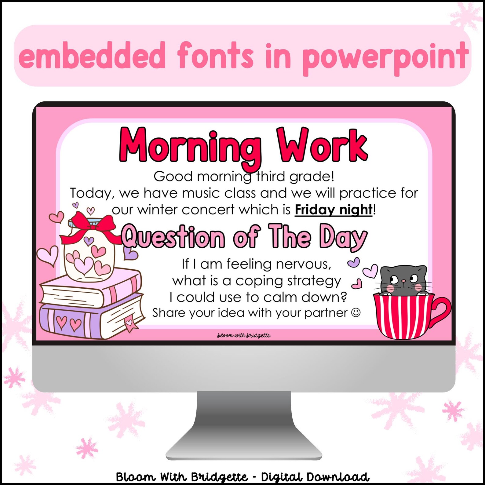 Valentine's Day Classroom Slides, Editable Slide Template, Daily Slides ...