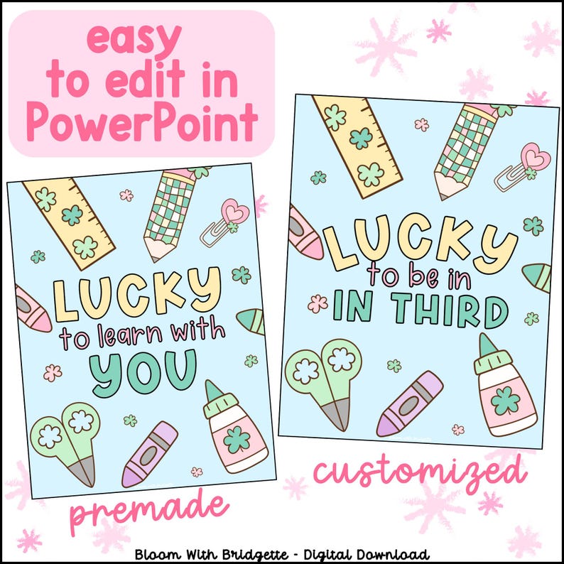 St. Patrick's Day Classroom Poster Display, Editable Classroom Posters ...