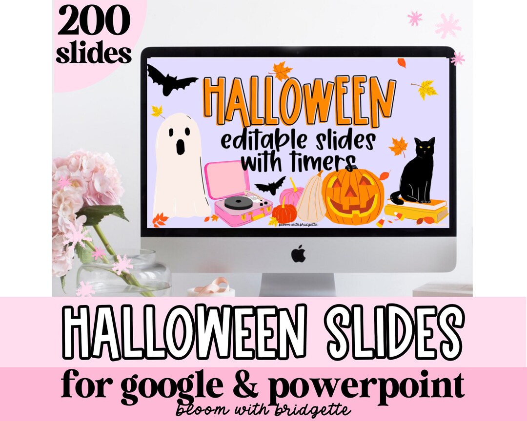 Halloween Google Slides and Powerpoint Templates With Timers, Classroom ...