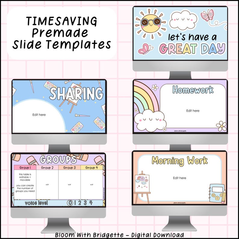 Back to School Daily Slides With Timers, Editable Templates for Canva ...