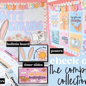 Retro Easter Bulletin Board Kit and Student Activity, Spring Bulletin ...