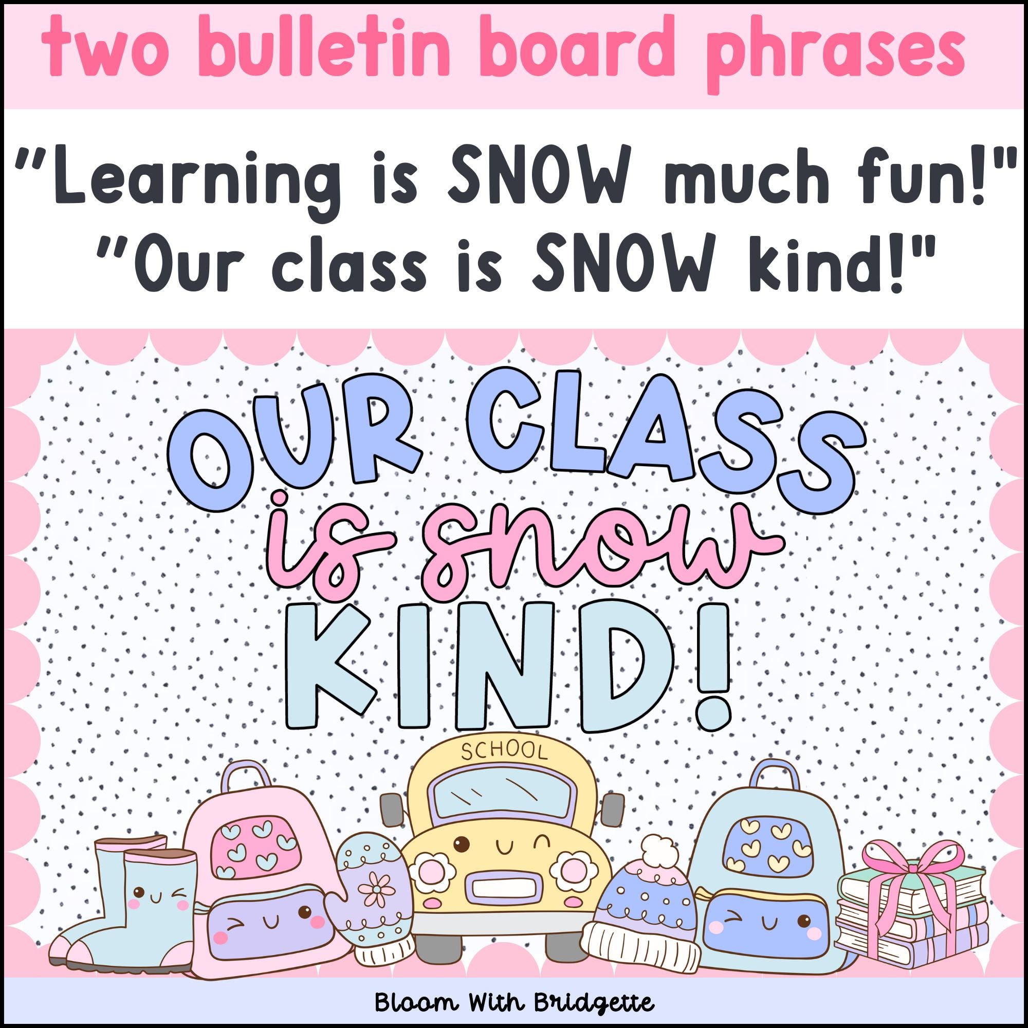 Winter Wonderland Bulletin Board, December Classroom Decor, Happy ...