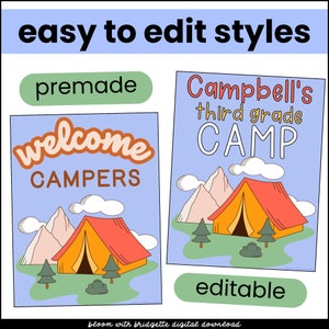 Camping Classroom Poster Display, Colorful Classroom Decorations, Text ...
