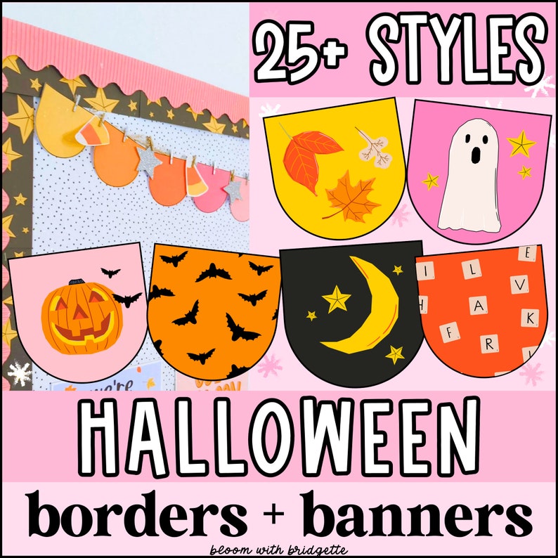 Halloween Bulletin Board Borders and Bulletin Board Banners - Etsy