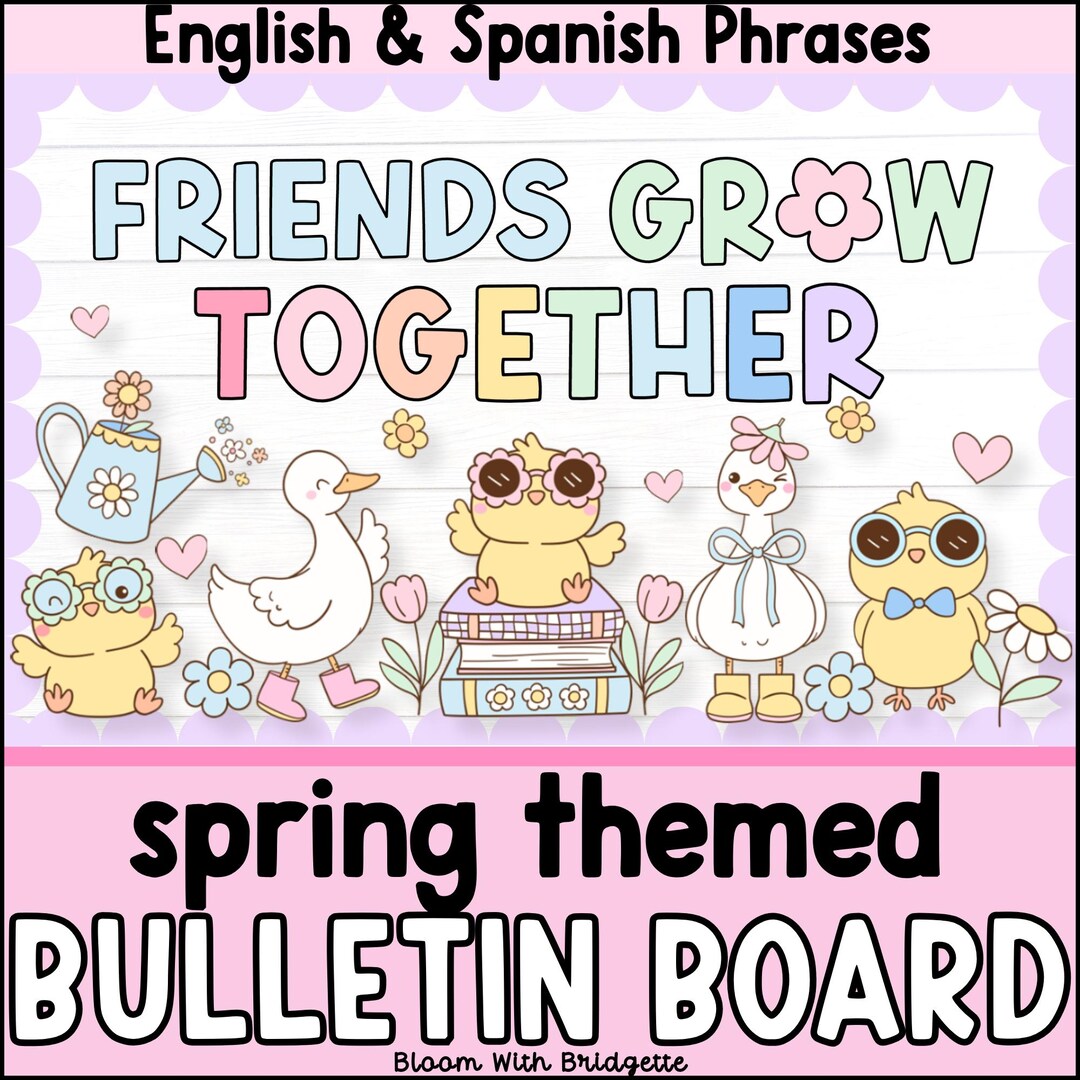 Bilingual Spring Bulletin Board, Spanish Classroom Decor, Spring ...