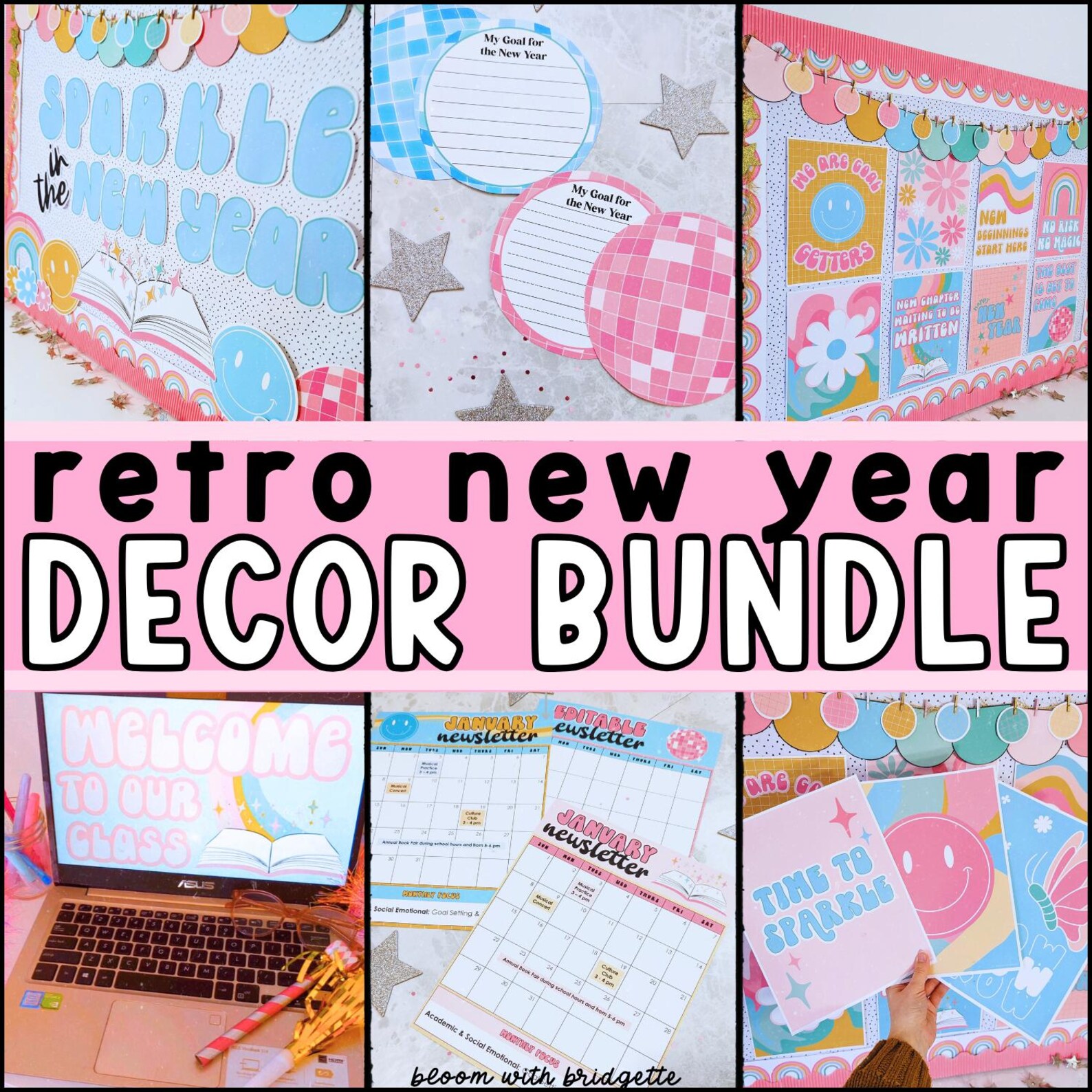 New Year Classroom Decor Bundle, New Year Bulletin Board, Slide ...