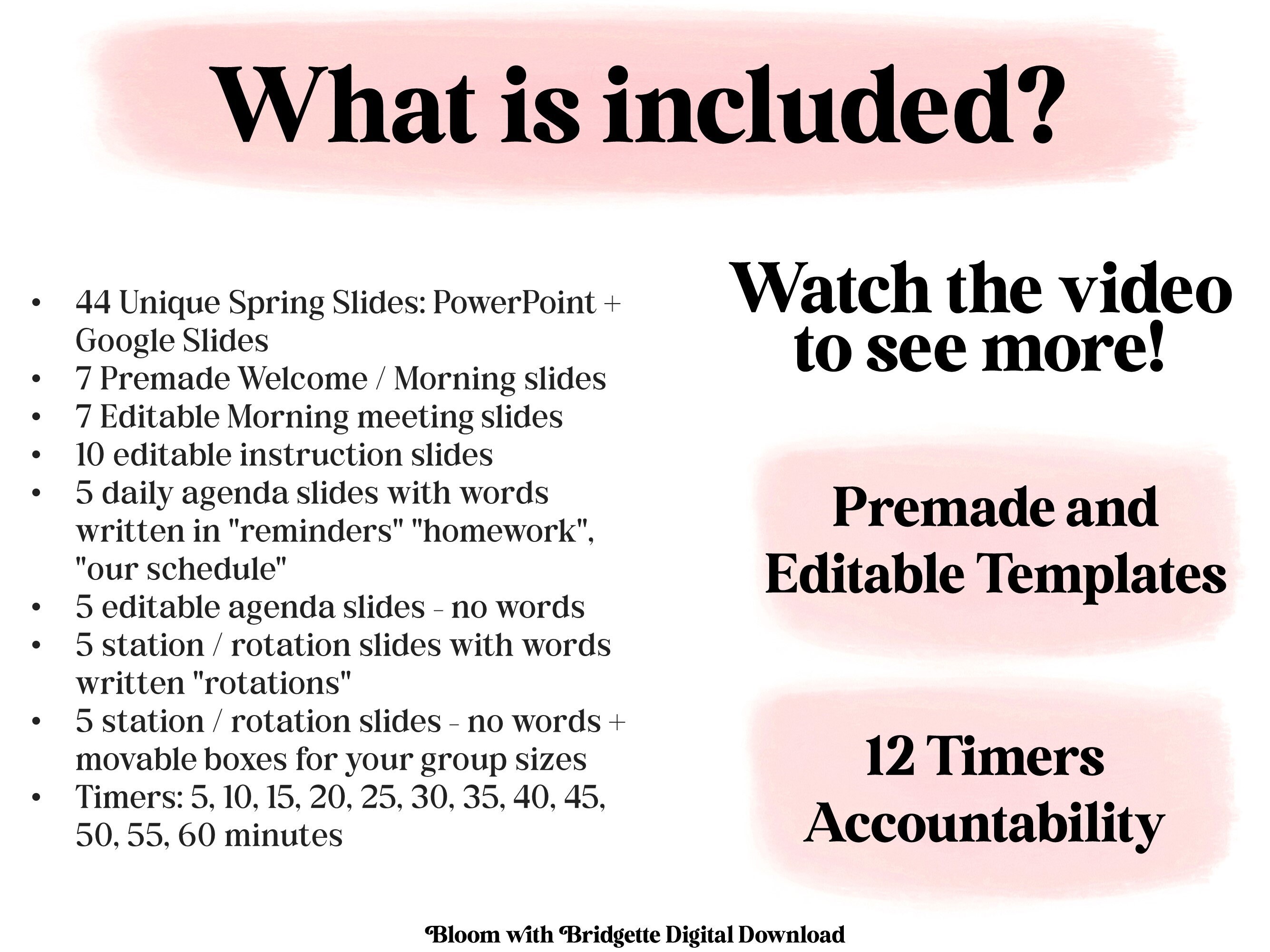 Spring Slide Templates, Powerpoint and Google Slides ™, Classroom ...
