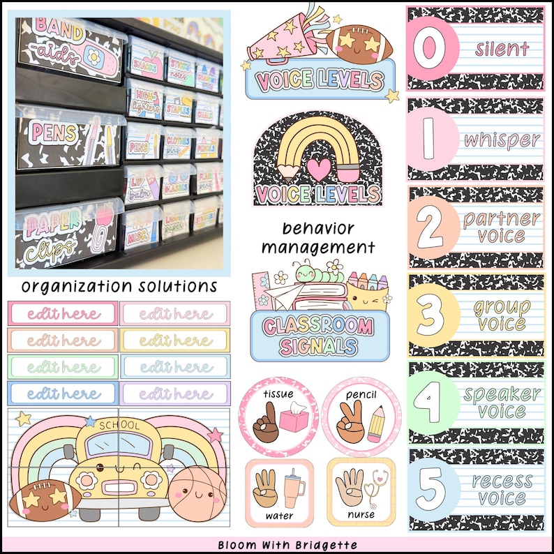 Composition Notebook Classroom Decor | Bilingual Friendly | Pastel ...