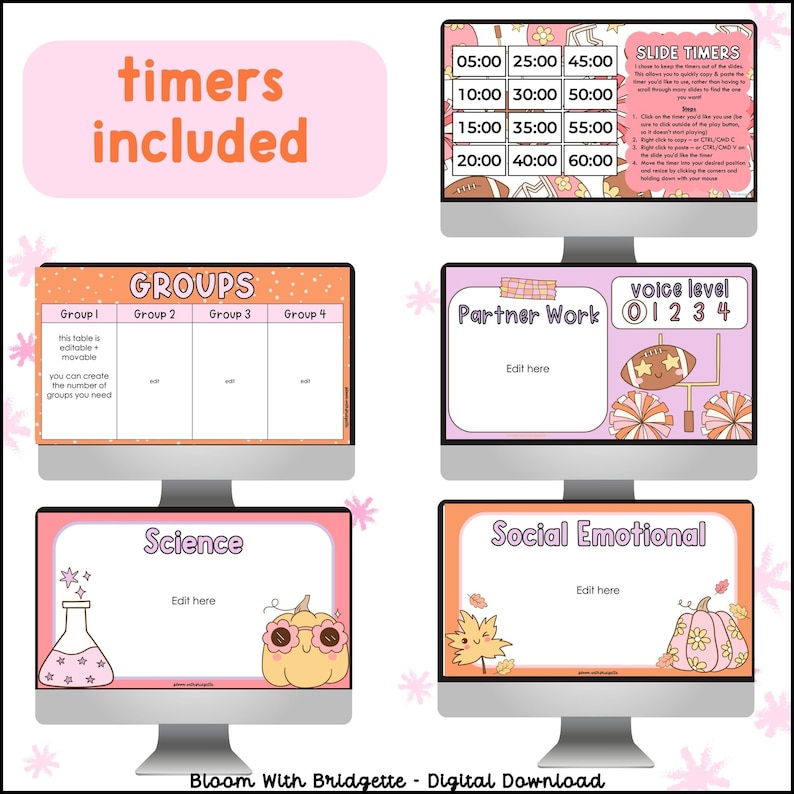 Fall Football Classroom Slides, Editable Slide Template, Daily Slides ...
