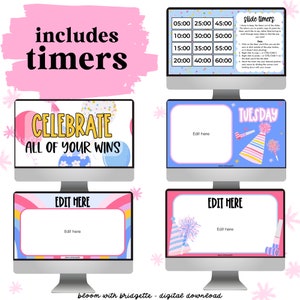 New Year Google Slides and Powerpoint Templates With Timers, EDITABLE ...