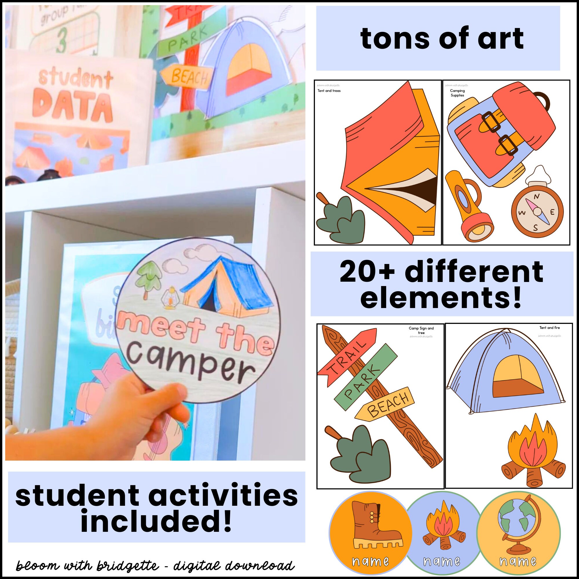 Camping Bulletin Board, Back to School Classroom Decor, Nature ...